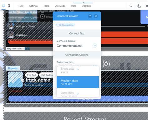 Format The Date Coming Out From Dataset On A Repeater Velo By Wix