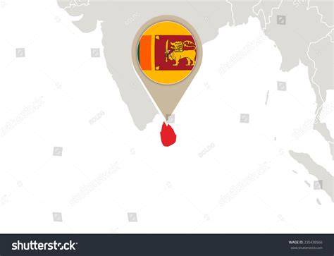 Map Highlighted Sri Lanka Map Flag Stock Vector Royalty Free 235436566 Shutterstock