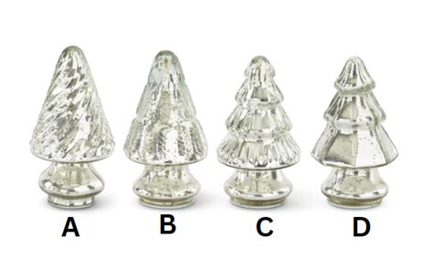 Mini Silver Mercury Glass Trees Allure