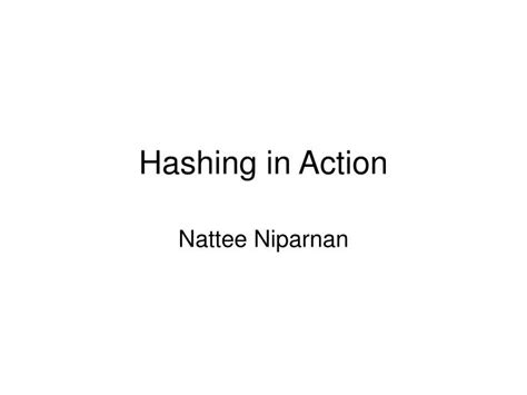 Ppt Hashing In Action Insertion Find And Delete Operations