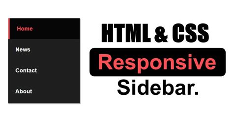 How To Create Responsive Sidebar In Html And Css Youtube
