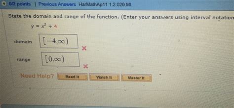 solved state the domain and range of the function enter
