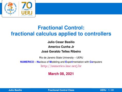 Pdf Fractional Control Fractional Calculus Applied To Controllers
