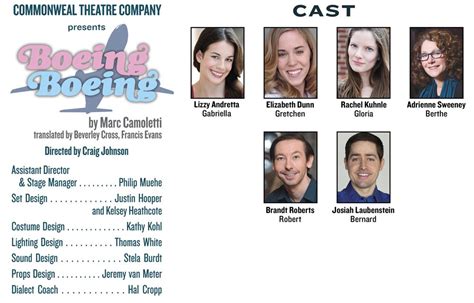 Boeing Boeing Cast And Crew Commonweal Theatre