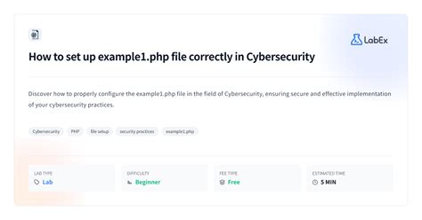 How To Set Up Example1php File Correctly In Cybersecurity Labex
