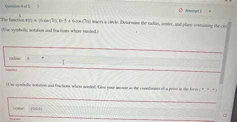 Solved The Function R T 6sin 7t 0 5 6cos 7t Traces A Chegg Com