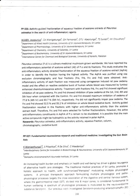 Pdf Activity Guided Fractionation Of Acetone Extract Of Pleurotus