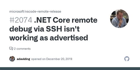 Net Core Remote Debug Via Ssh Isnt Working As Advertised · Issue