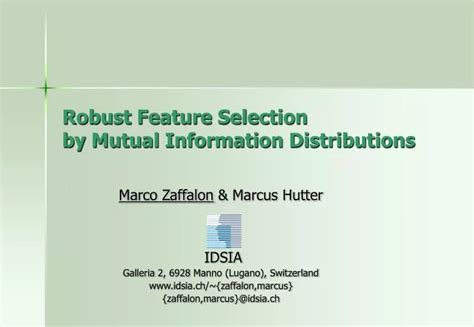 Ppt Robust Feature Selection By Mutual Information Distributions