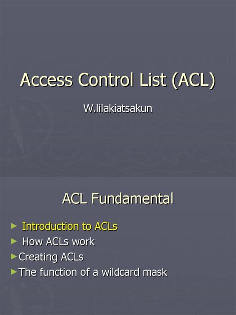 access control list acl pdf router computing computer network