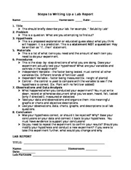 Writing A Lab Report By Babemiss7th Teachers Pay Teachers