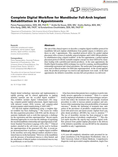 Complete Digital Workflow For Mandibular Full Arch Implant