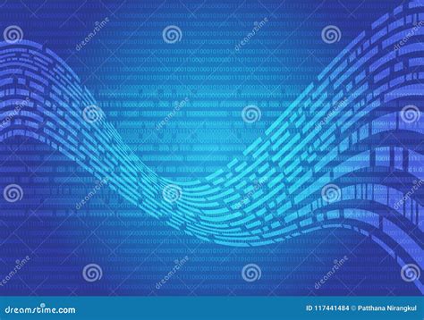 Abstract Blue Data Wave Technology Screen Design Modern Futuristic