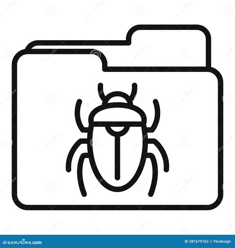 Folder Bug Icon Outline Vector Fraud Alert Stock Illustration Illustration Of Vector Online