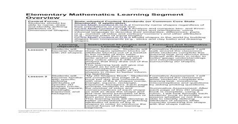 Pdf Math Learning Segment Overview Kate Simpson · Edtpa Elementary
