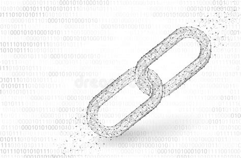 Isolated Abstract Vector Chain Wireframe Chain Element On White Stock Illustration