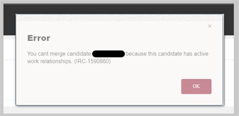 Is There A Workaround For A Merge Error When A Candidate Doesnt Have An Active Work