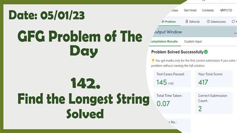 Find The Longest String C Gfg Daily Problem Youtube
