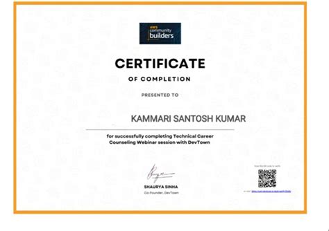 Kammari Santosh Kumar On Linkedin Upskilling Awscommunitybuilder Devtown