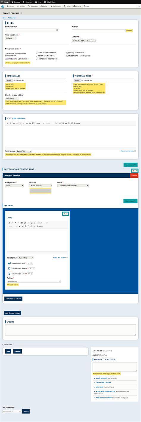 Monet Fort Drupal Layout Module