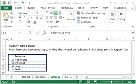 Financial Report Yearly Dashboard In Excel