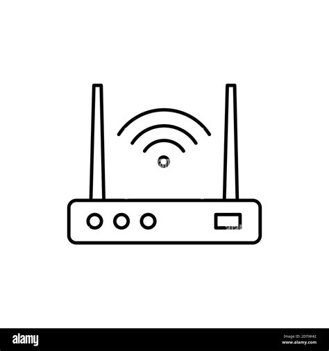 Wifi Router Device Single Isolated Icon With Line Or Outline Style