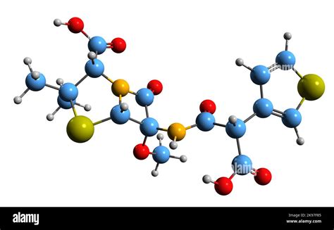 3d Image Of Temocillin Skeletal Formula Molecular Chemical Structure