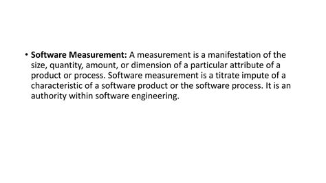 Software Measurement And Metrics Pptx