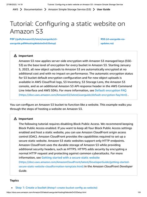 Tutorial Configuring A Static Website On Amazon S3 Pdf Computer Science Computing