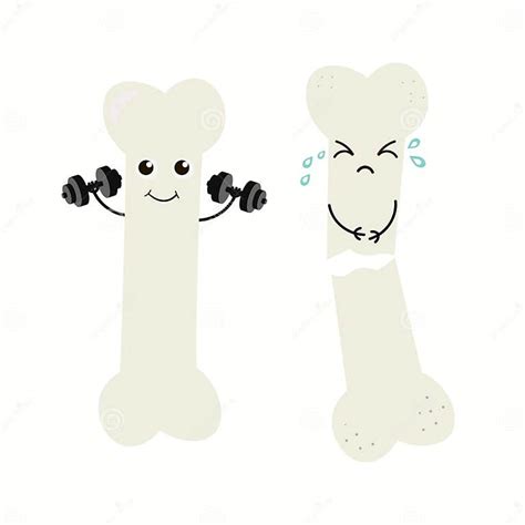 Cute Bones Cartoon Character Funny And Sad Human Internal Mascot Organ