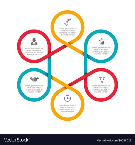 Abstract Elements Of Cycle Diagram With Steps Vector Image
