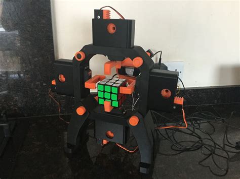 Fully 3d Printed Rubiks Cube Solving Robot By Theoldguy 3d Printing