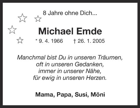 Traueranzeigen Von Michael Emde Sich Erinnern De