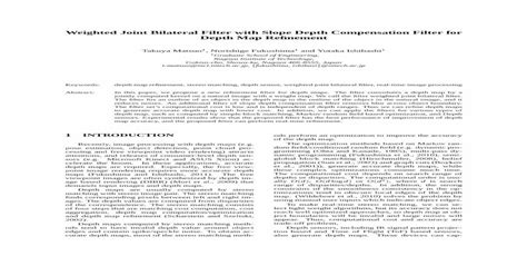 Pdf Weighted Joint Bilateral Filter With Slope Depth … Weighted