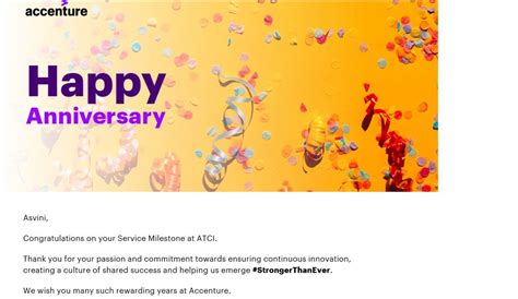 asvini venkatesan on linkedin workanniversary accentureindia