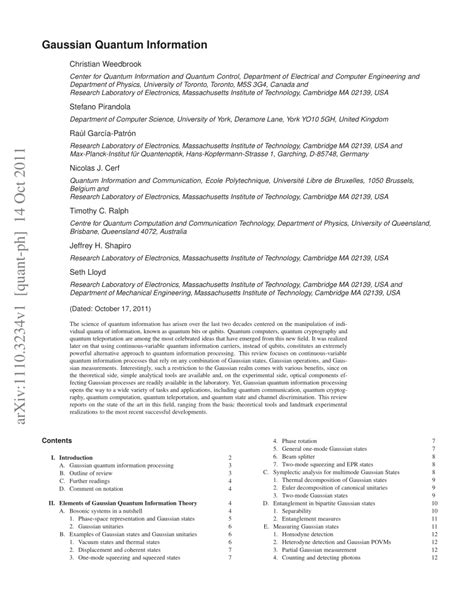 PDF Gaussian Quantum Information