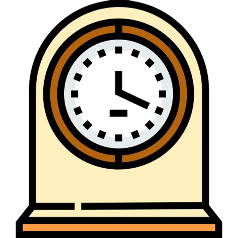 Vintage Clock Detailed Straight Lineal Color Icon