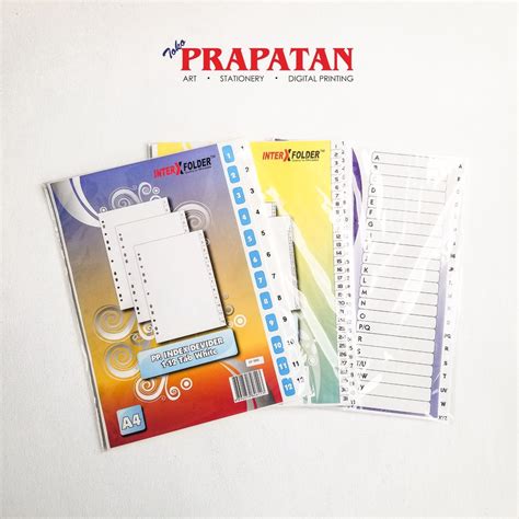 Jual PP Index Divider Tab White A4 InterXFolder Shopee Indonesia
