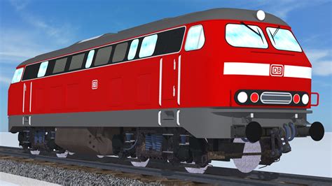 3d German Db Class 218 Red Diesel Hydraulic Locomotive Turbosquid 2053244