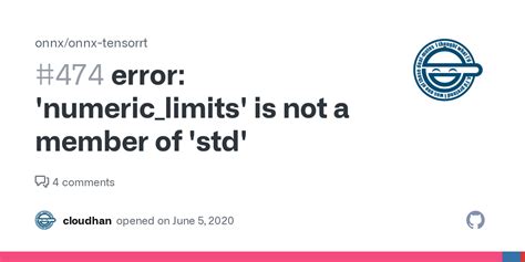 error numeric limits is not a member of std · issue 474 · onnx