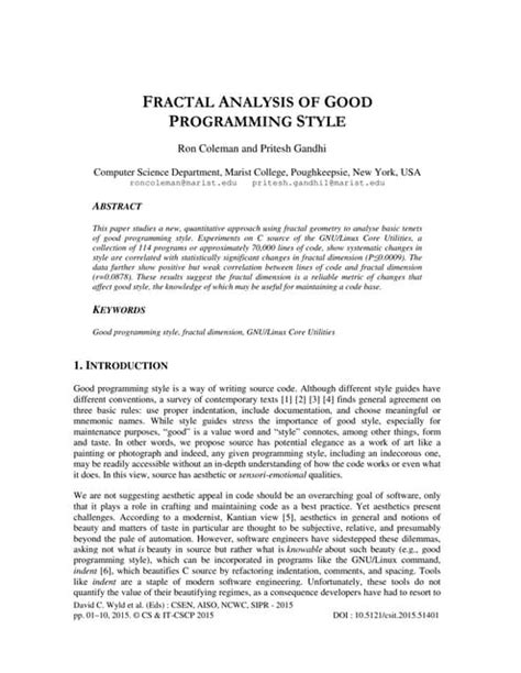 fractal analysis of good programming style pdf