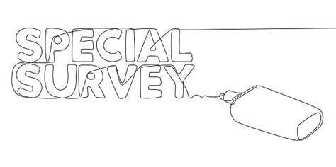 연필 펠트 팁 펜으로 쓴 특별 조사 텍스트의 연속 한 줄 얇은 선 그림 벡터 개념입니다 윤곽 그리기 창의적인 아이디어 Referendum에 대한 스톡 벡터 아트 및 기타