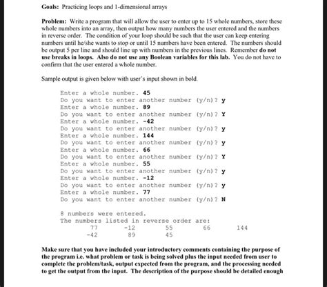 Solved Goals Practicing Loops And 1 Dimensional Arrays