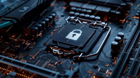 Premium Photo Cybersecurity Concept On Circuit Board