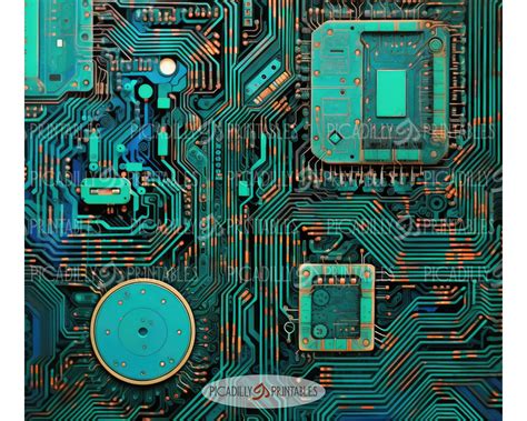 Green Circuit Board 20oz Tumbler Wrap Straight Sided Skinny Tumbler Template Sublimation Tech