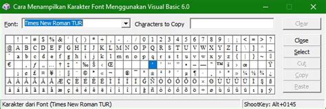 Cara Menampilkan Karakter Font Menggunakan Visual Basic 6 0 Gudang Sourcode Visual Basic Classic