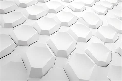 premium ai image hexagonal white background with many different shapes