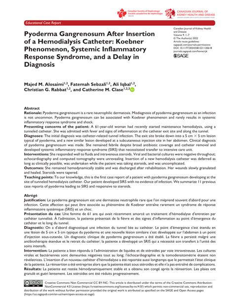 Pdf Pyoderma Gangrenosum After Insertion Of A Hemodialysis Catheter
