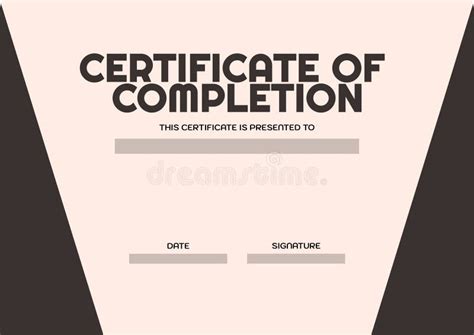 certificate of completion text in black holding space for name date