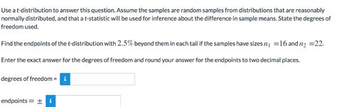 Solved Use A T Distribution To Answer This Question Assume Chegg Com
